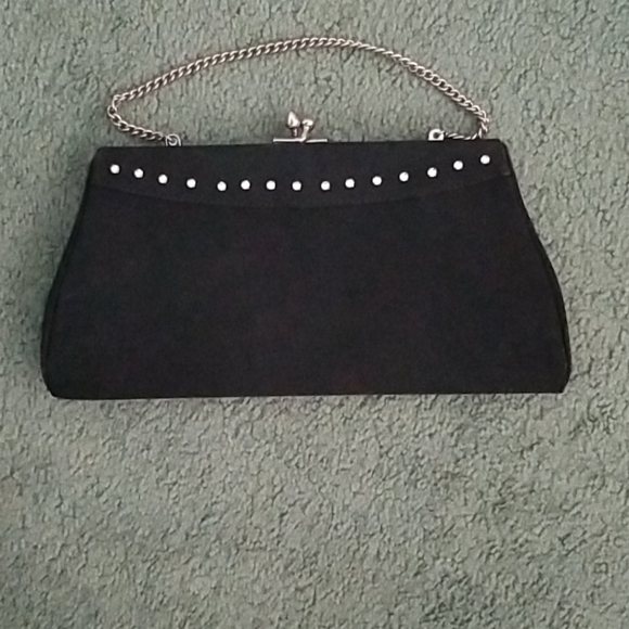 Vintage | Bags | Vintage Cluch Hand Bag Black | Poshmark